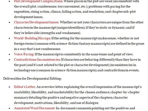 A Developmental Edit Editor S Letter And Style Guide For Your