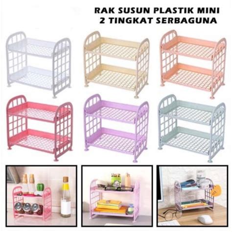 Jual Rak Susun Mini Tingkat Tempat Penyimpanan Kosmetik Bumbu Dapur