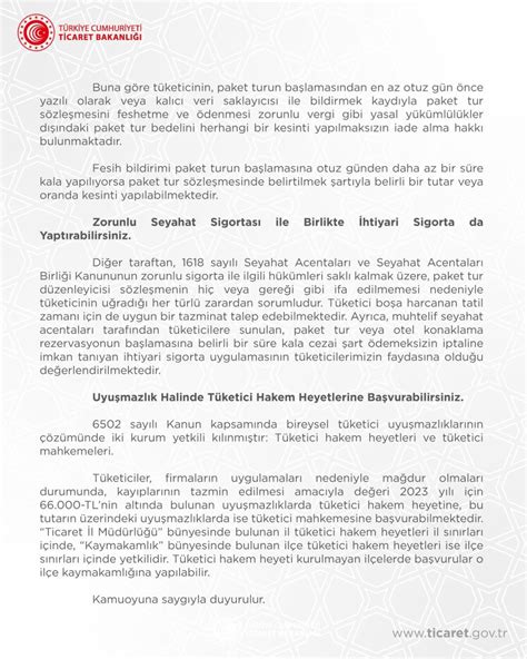Ticaret Bakanlığı tur paketlerinde dikkat edilmesi gerekenleri paylaştı