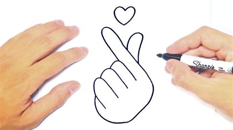 Cómo dibujar un Corazon Coreano Paso a Paso y fácil YouTube