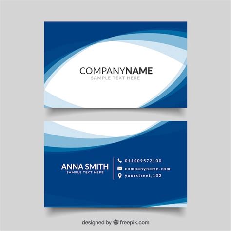 Carte De Visite Abstraite En Bleu Vecteur Gratuite