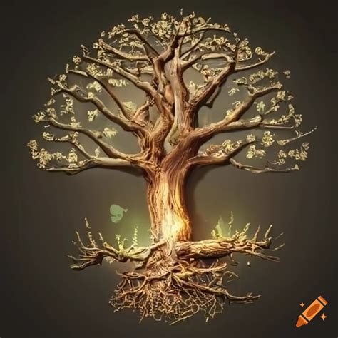 Arbre généalogique avec cadre sur les branches en réaliste plein hd on