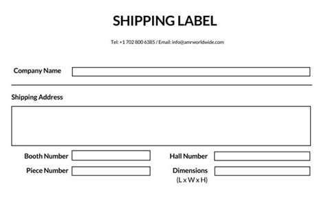 30 Free Printable Shipping Label Templates Word PDF