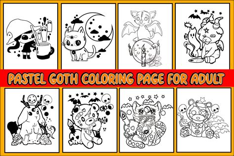 Creepy Kawaii Pastel Goth Coloring Pages Graphic By Graphicwizard