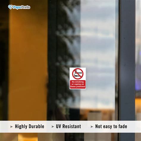 Pack 6 12 No Smoking Or Vaping On These Premises Sign Vinyl Sticker 75