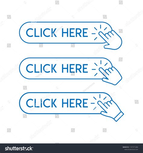 Click Here Buttons With Hand Clicking Royalty Free Stock Vector
