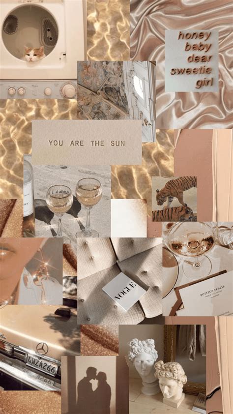 Beige Aesthetic Collage Wallpapers Bigbeamng