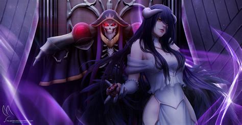 Ainz Ooal Gown Glowing Eyes Overlord Anime Artwork Fantasy Art