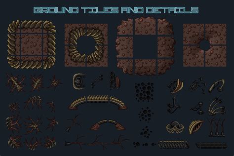 Pixel Art Space Shooter D Tileset Craftpix Net