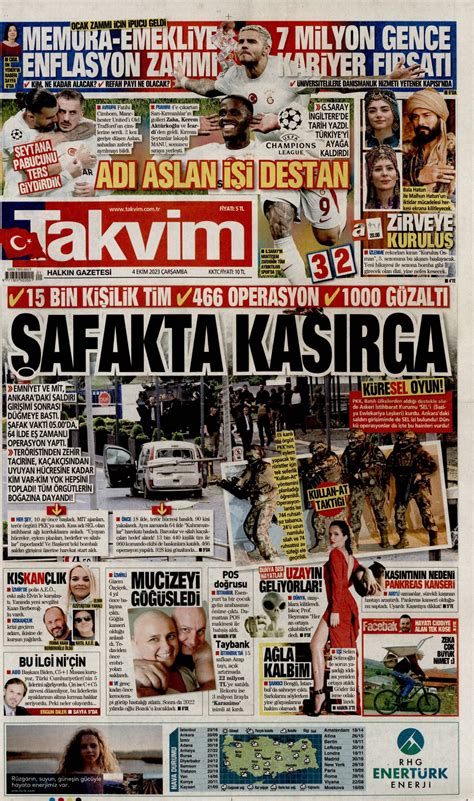 Takvim Gazetesi Takvim Manşet Oku Haberler 04 Ekim 2023