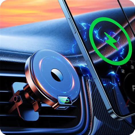Seiaol 15W Chargeur Magsafe Support Téléphone Voiture Force