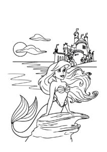 Ariel No Castelo Para Colorir Imprimir Desenhos