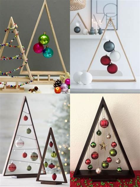 Modern Christmas Diy Red And Gold Christmas Tree Wood Christmas Tree