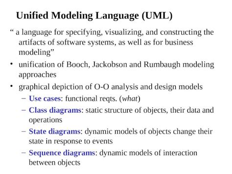 PPT Unified Modeling Language UML A Language For Specifying