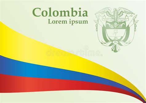 Flag Of Colombia Republic Of Colombia Vector Illustration Stock