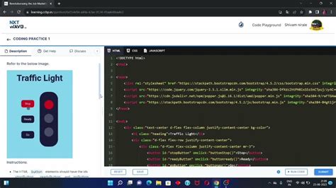introduction to js and variables coding practice 1 traffic light and color picker nxtwave