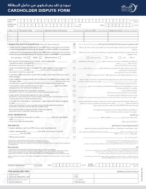 Fillable Online Cardholder Dispute Form I Hereby Dispute The Fax
