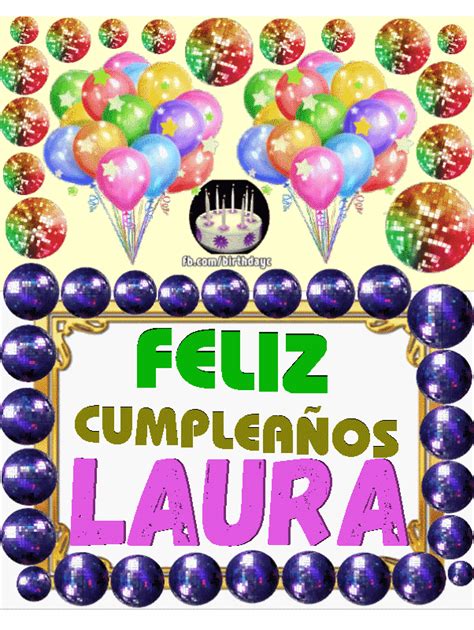 Feliz Cumpleaños LAURA imágenes es hbday art