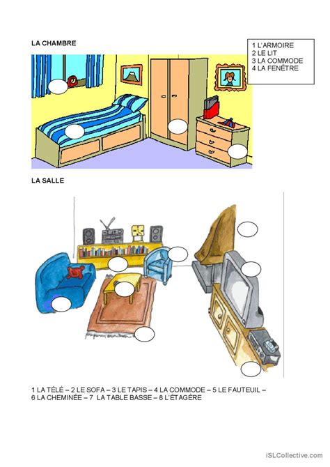 Meubles Français FLE fiches pedagogiques pdf doc