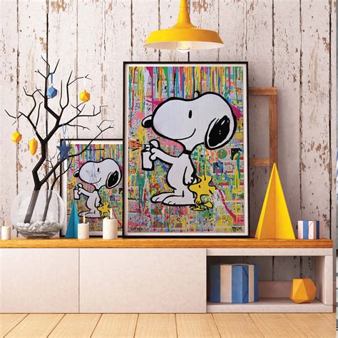 Snoopy Street Art Graffiti With Woodstock Premium Matte Vertical
