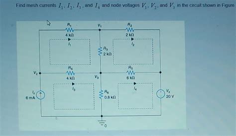 Solved Find Mesh Currents I1 I2 I3 And I4 And Node Voltages Chegg