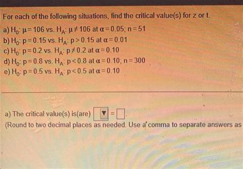 Solved For Each Of The Following Situations Find The Chegg