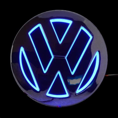 Logo Led Volkswagen 3 D Color Azul Vw Meses Sin Intereses