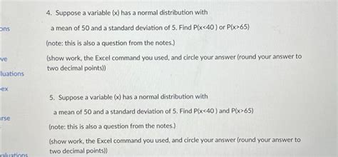 4 suppose a variable x has a normal distribution