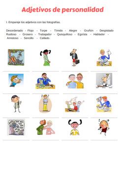 Adjetivos En Espanol Ejercicios
