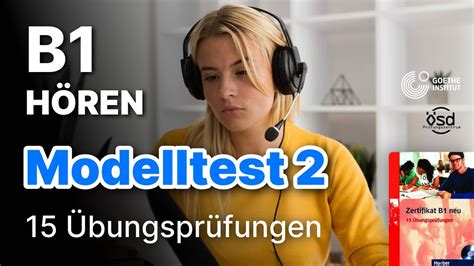 Modelltest 2 Hören mit Lösungen Übungsprüfungen B1 Zertifikat Goethe