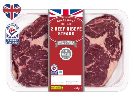 Birchwood 2 Beef Ribeye Steaks Lidl UK
