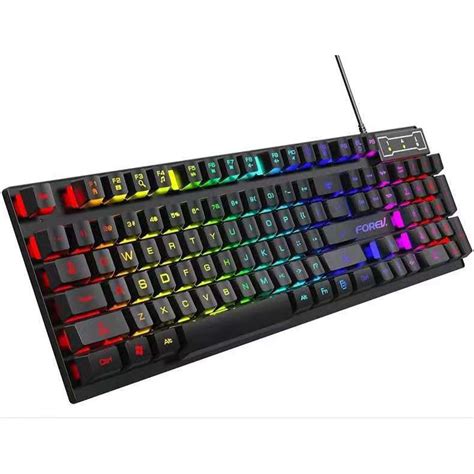 Kit teclado e mouse RGB Gamer Semi Mecânico Iluminado LED