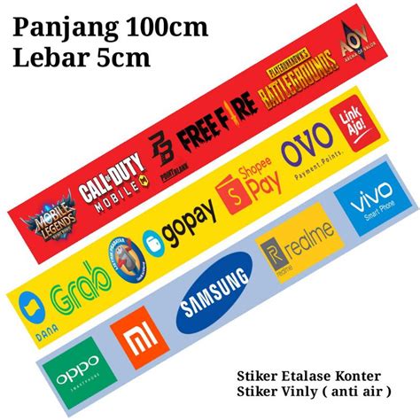 Jual STIKER ETALASE KONTER UKURAN 5CM X 100CM BISA CUSTOM TANPA PO