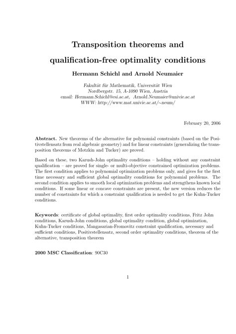 pdf transposition theorems and qualification‐free optimality conditions