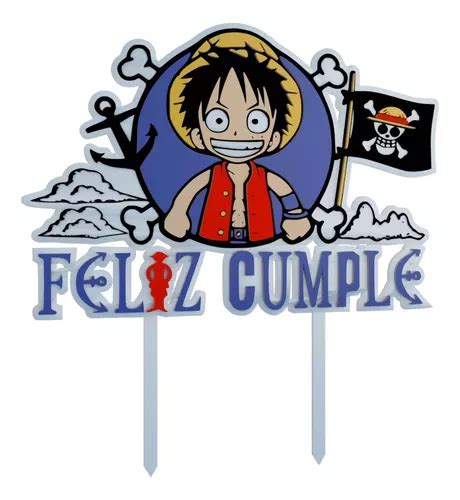 Topper Decoración Feliz Cumpleaños En 3d One Piece Cuotas sin interés