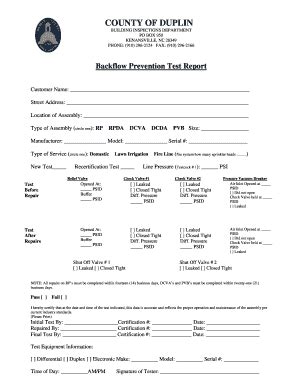 Backflow Prevention Assemblies Form Fill Online Printable Fillable
