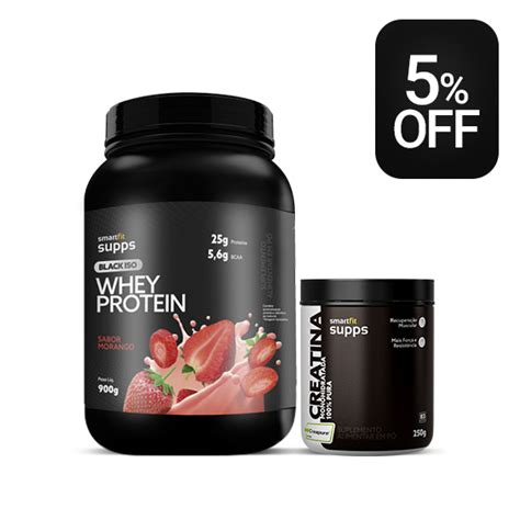 Kit Creatina Creapure Whey Isolado 5 OFF Smart Fit Supps