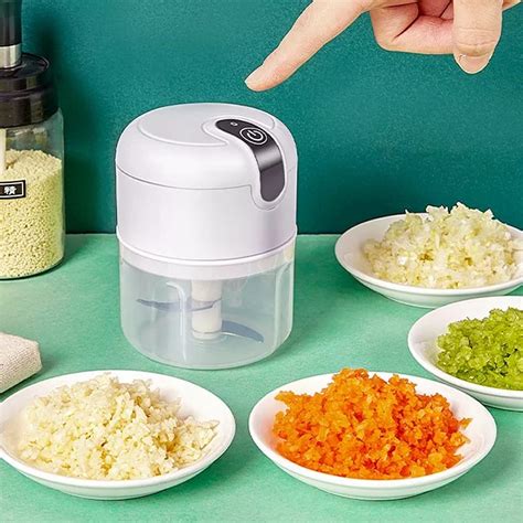 Mini Processador Elétrico de Alimentos Portátil 3 lâminas de aço