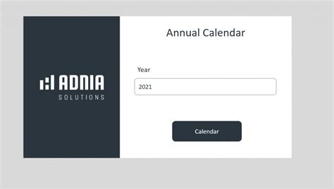 Adnia Solutions Free Annual Calendar Adnia Solutions Excel Templates
