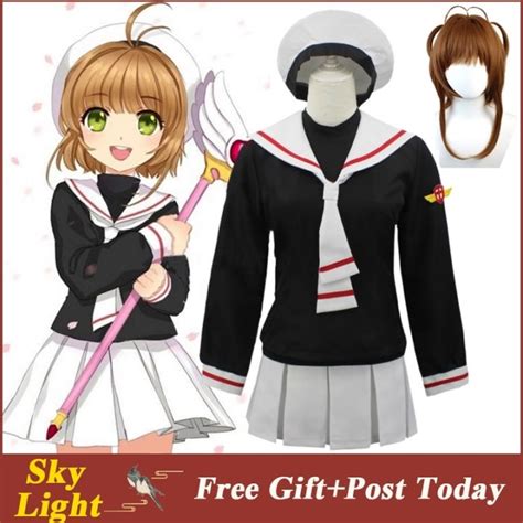 【cos Daily Smal】💥💥💥 Cardcaptor Card Captor Sakura Kinomoto Sakura Cosplay Costume Anime Girl