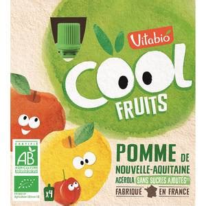 Vitabio Cool Fruits Pomme Acérola Bio Purée de Fruits en gourde