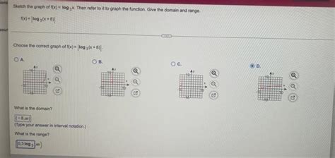 solved land sketch the graph of f x log2x then refer to