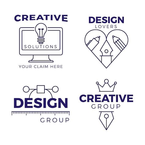 Pacote De Logotipo De Designer Gr Fico De Design Plano Vetor Premium