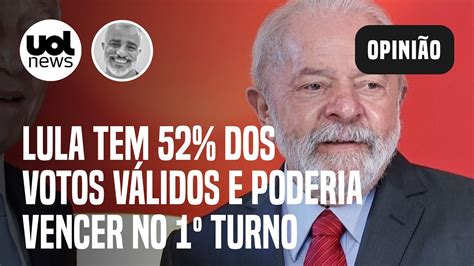 Datafolha Pesquisa mostra que Lula tem 52 dos votos válidos e poderia