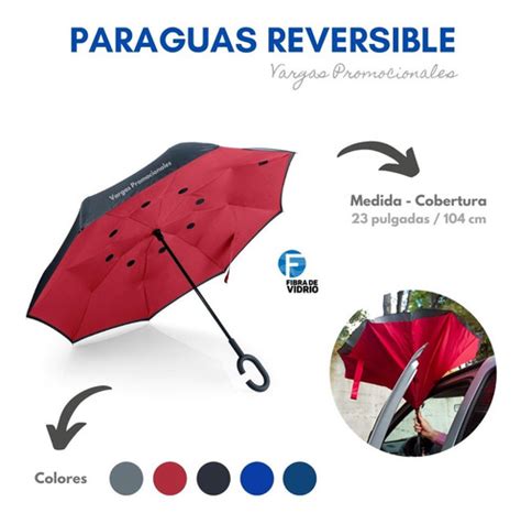 Sombrilla Paraguas Reversible Invertido Manos Libres X Und Cuotas