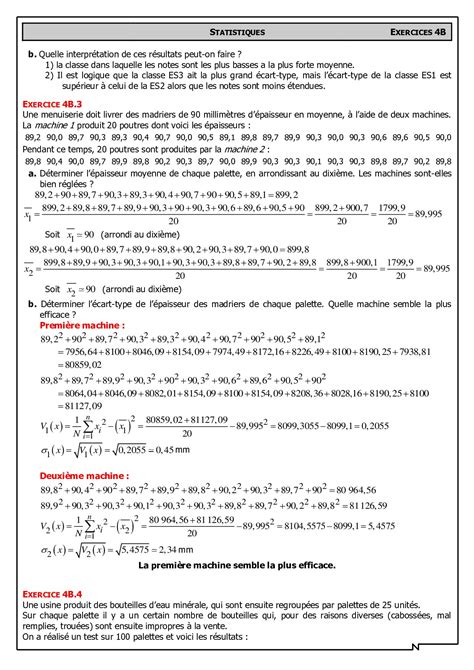 Variance et écart type Corrigés d exercices 2 AlloSchool