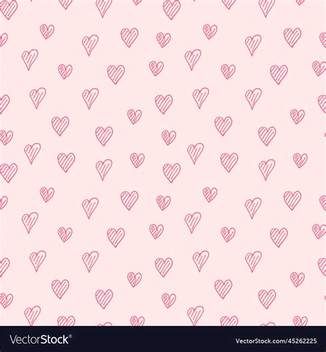 Doodle Hearts Seamless Pattern Royalty Free Vector Image