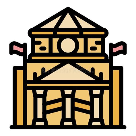 Vector De Esquema De Color De Icono Parlamento Ilustración del Vector
