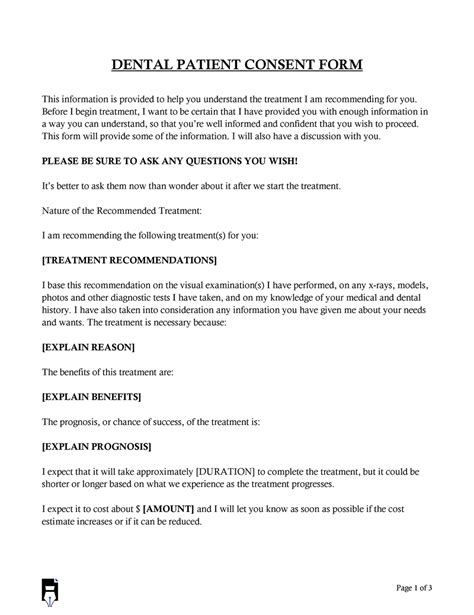 12 Free Dental Consent Forms Templates Editable