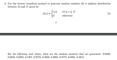use the inverse transform method to generate random